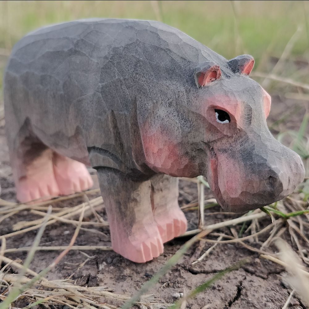 Wudimals Hippo Handmade Wooden Toy — Professor Plums