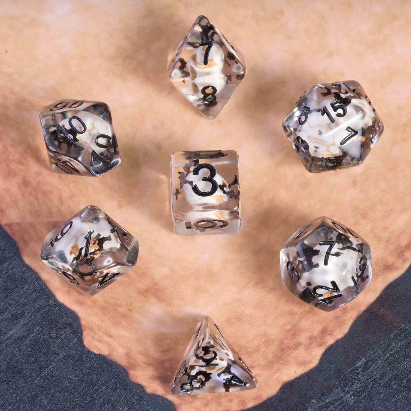 Skull Resin Polyhedral Dice Set — Professor Plums